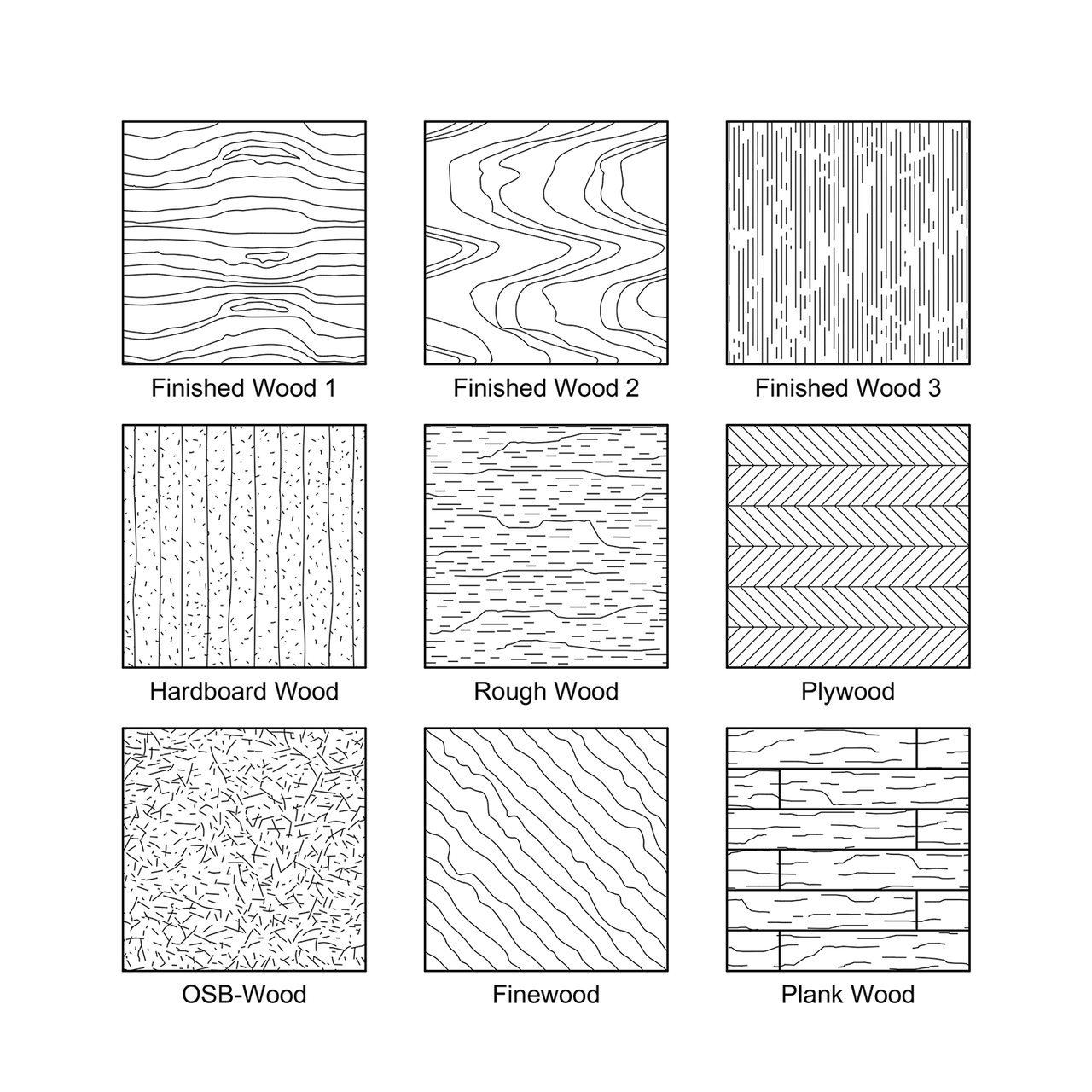 ArchiCAD Vector Fills - Wood Patterns