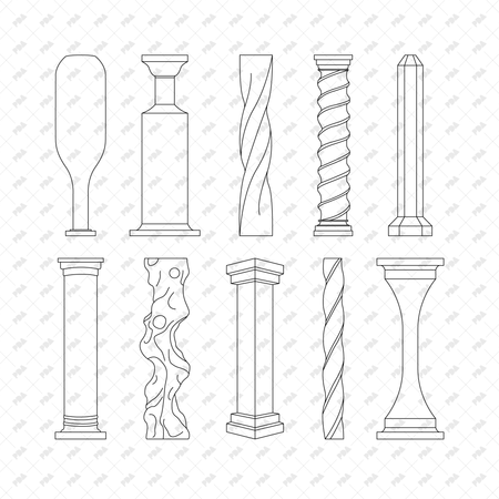 CAD, Vector Modern Columns Set | Post Digital Architecture