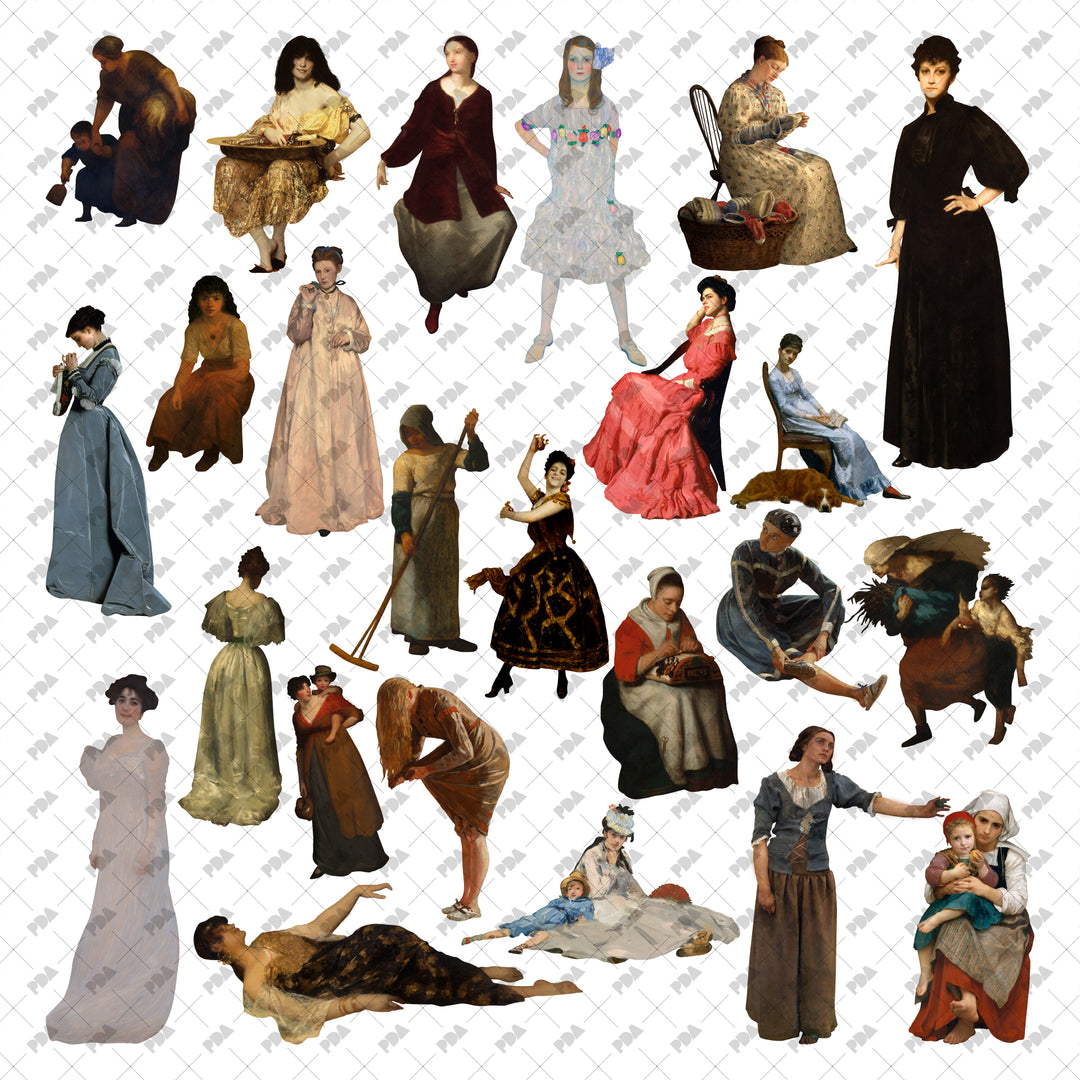 PNG Renaissance Female Characters Set for Collages