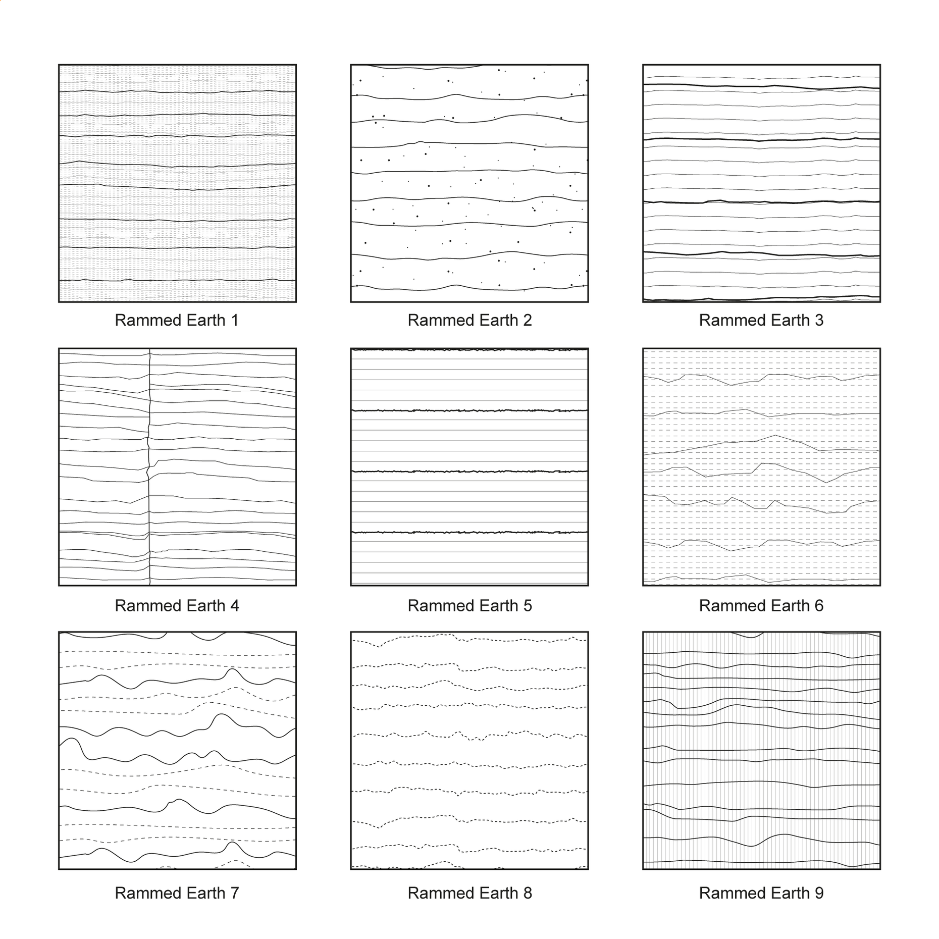 Illustrator Pattern Library - Rammed Earth Patterns