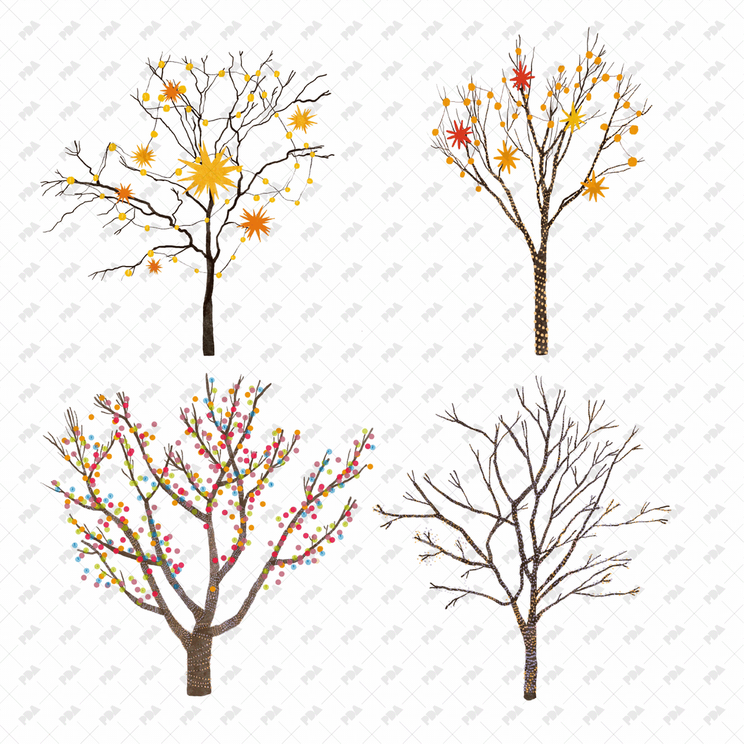 Hand Drawn Coniferous Trees (Side view)