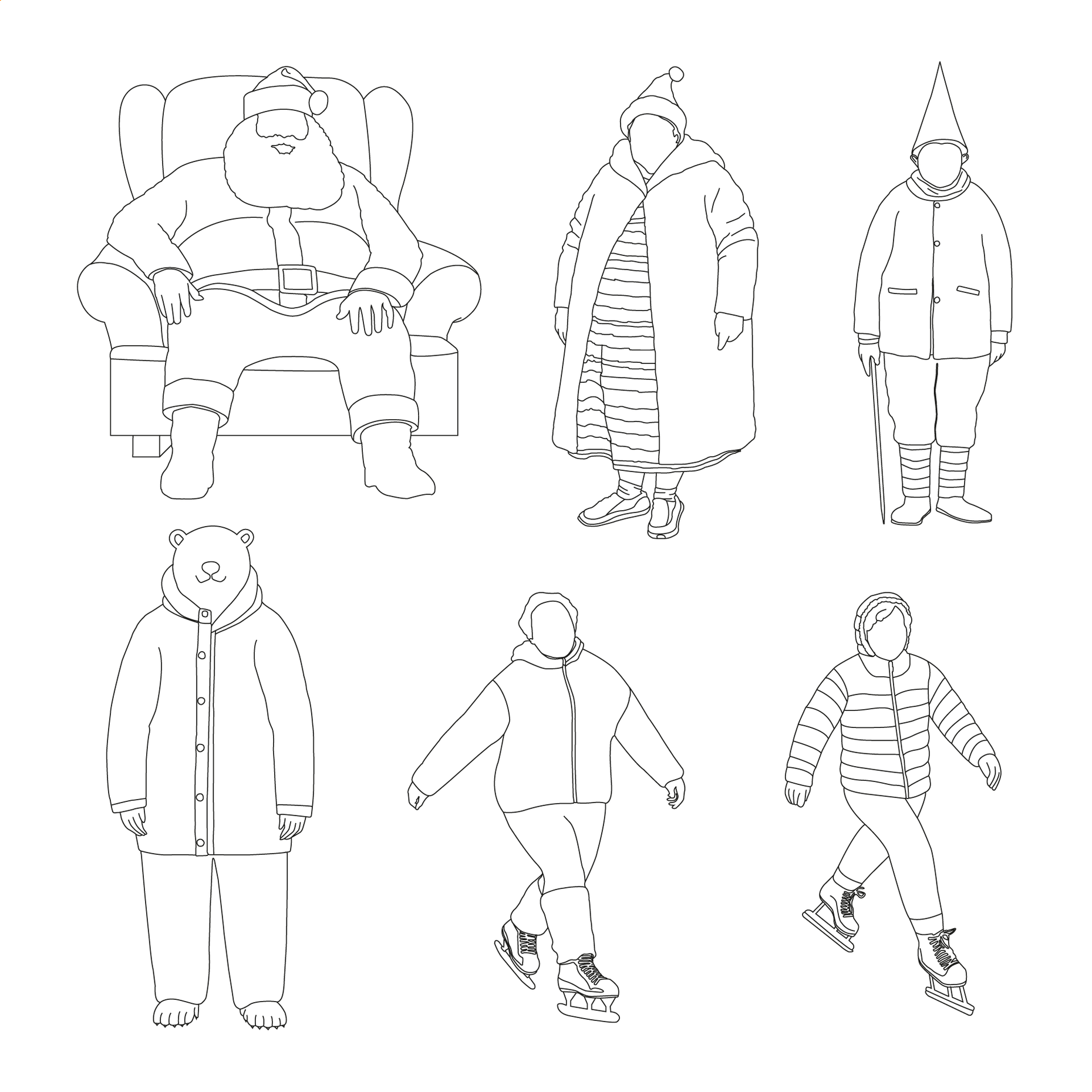 CAD, Vector Winter Holidays Characters Set – Post Digital Architecture