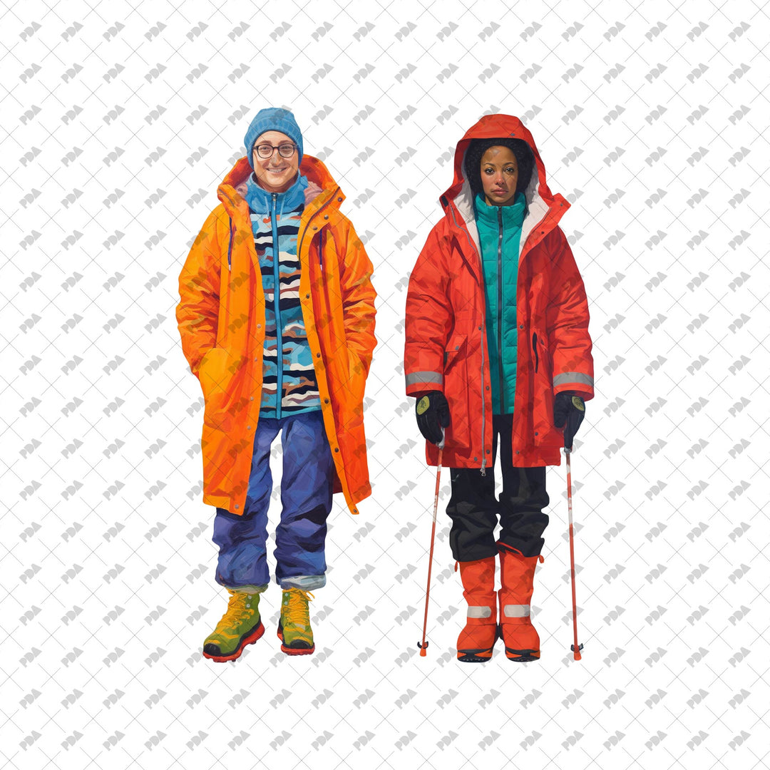 PNG Post Digital Collage Winter People Set | Post Digital Architecture