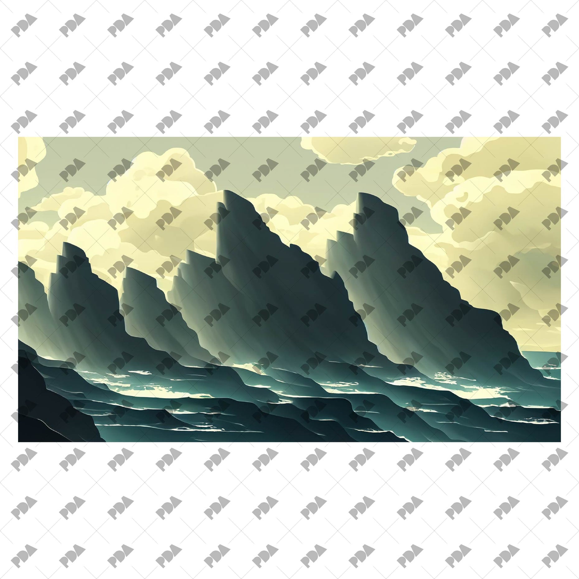 Mountain Backgrounds in Japanese Illustration Style – Post Digital ...
