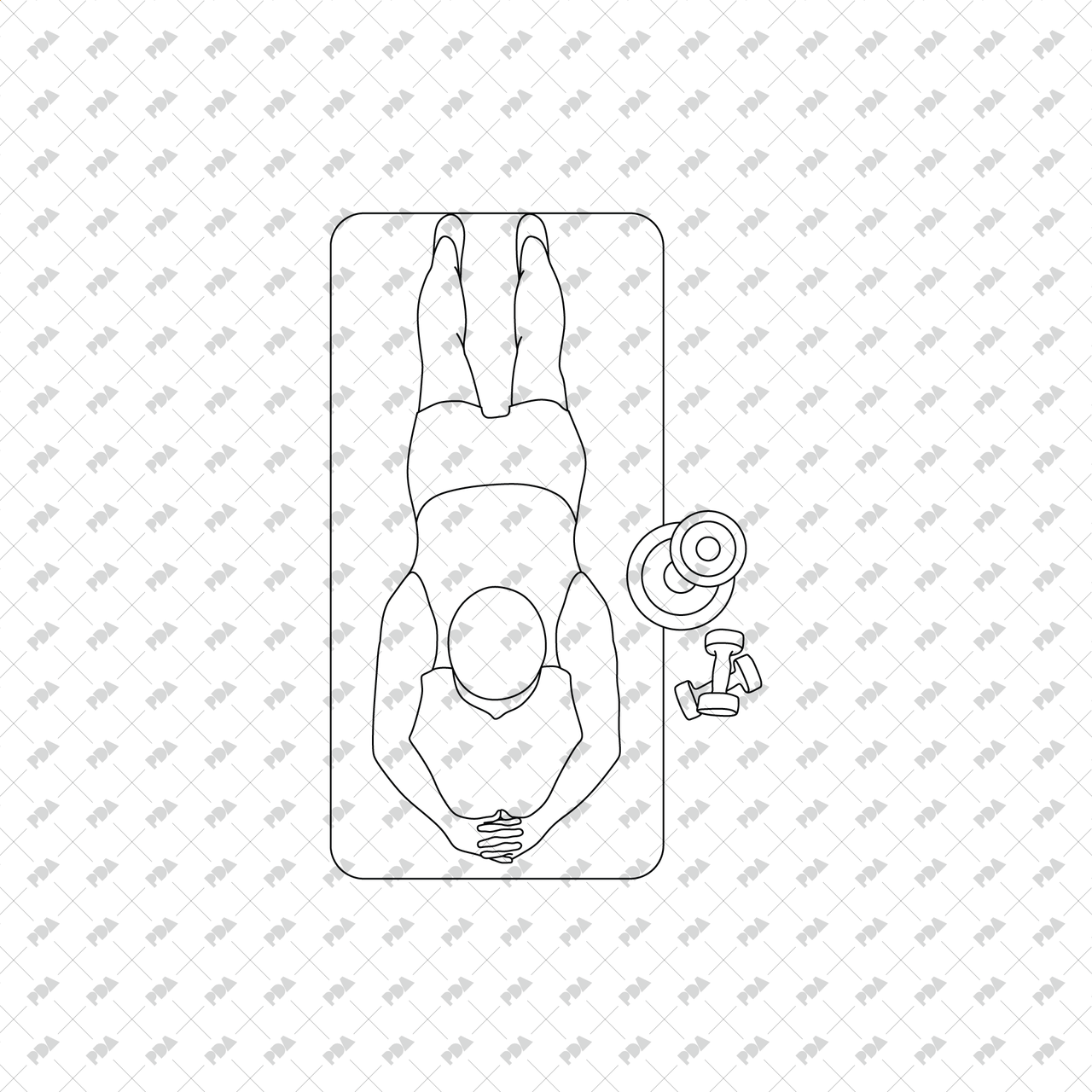 CAD, Vector, PNG Gym Workout Characters in Top View