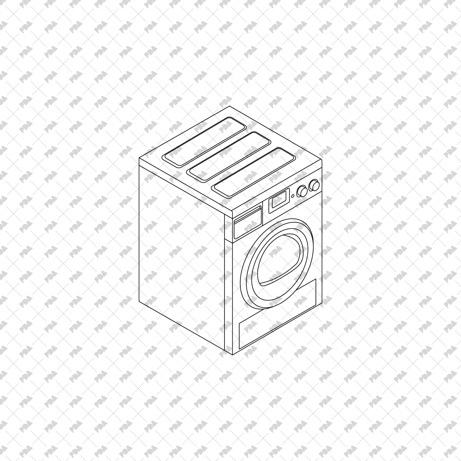 CAD, Vector Isometric Laundry Set