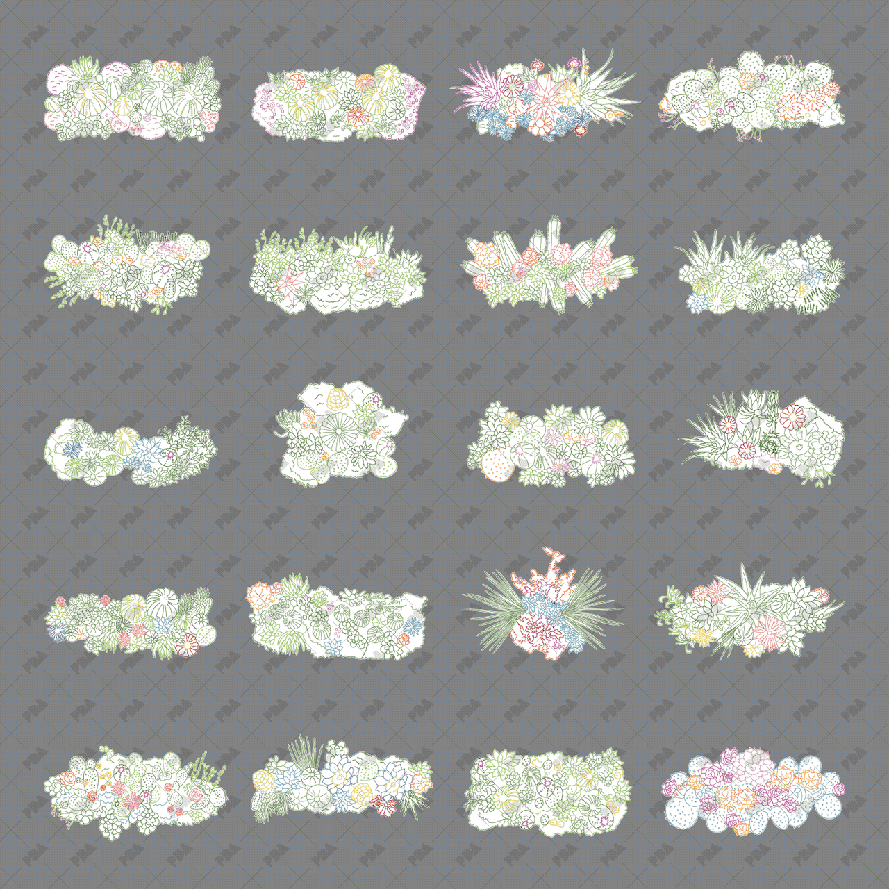 CAD, Vector, PNG Succulent & Cactus Landscapes – Post Digital Architecture