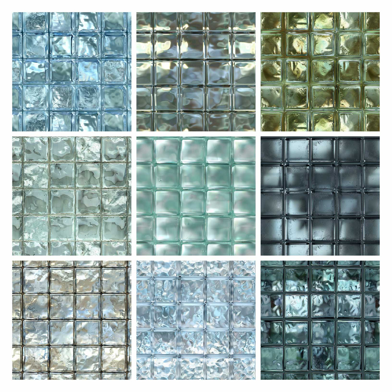 Seamless Glass Block Patterns for Illustrator & Photoshop