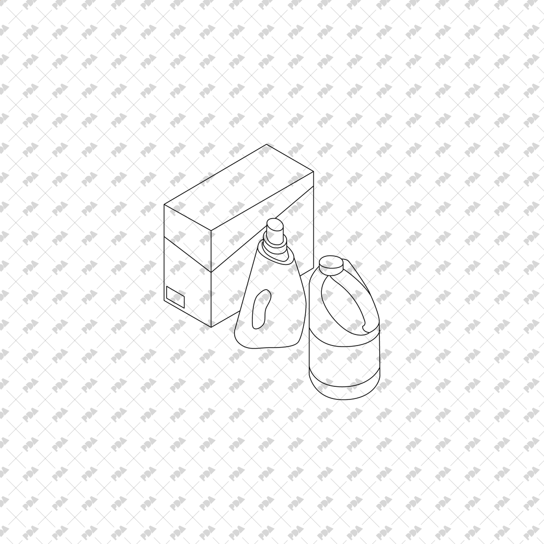 CAD, Vector Isometric Laundry Set