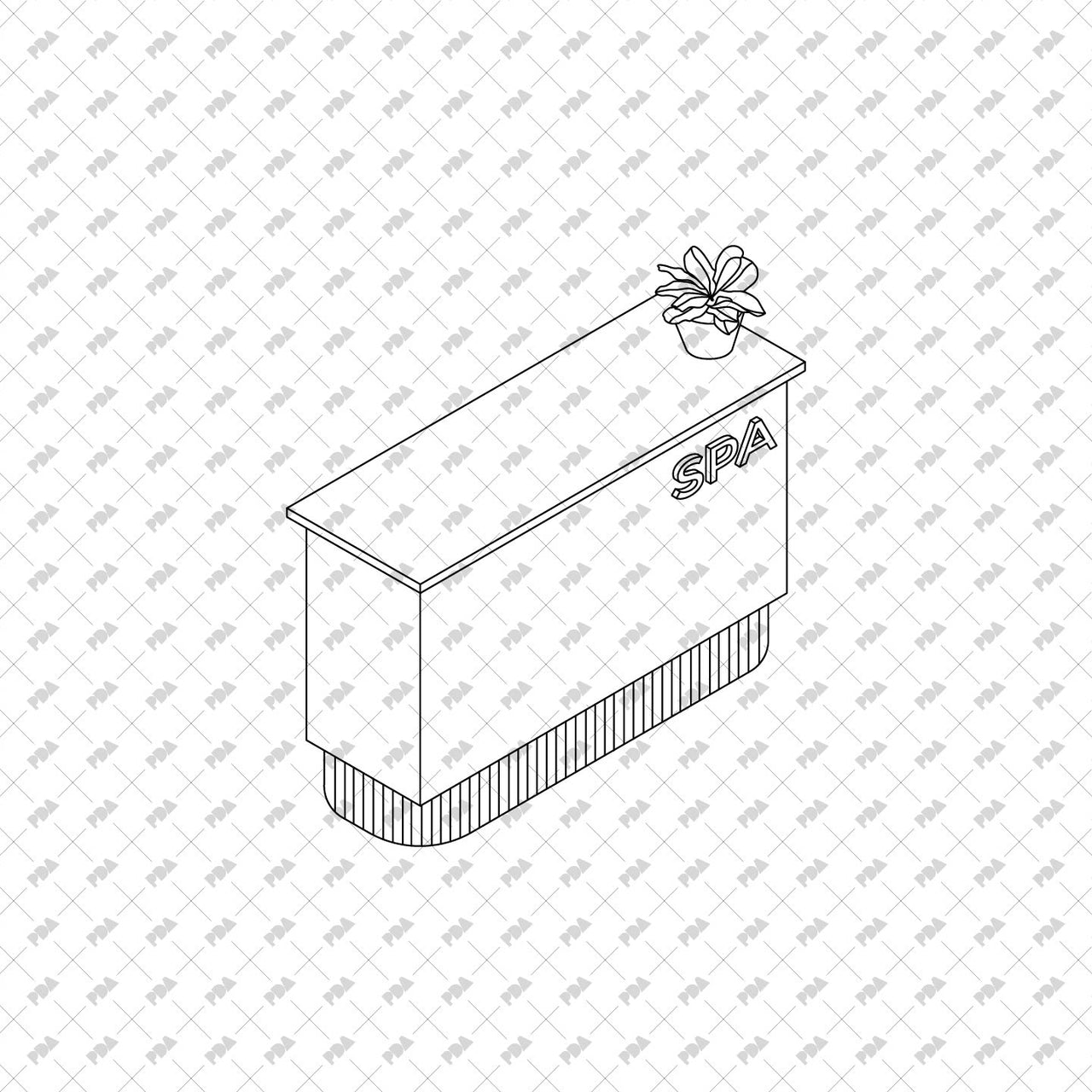Isometric Pool & Spa Furniture CAD Vector Set – Post Digital Architecture