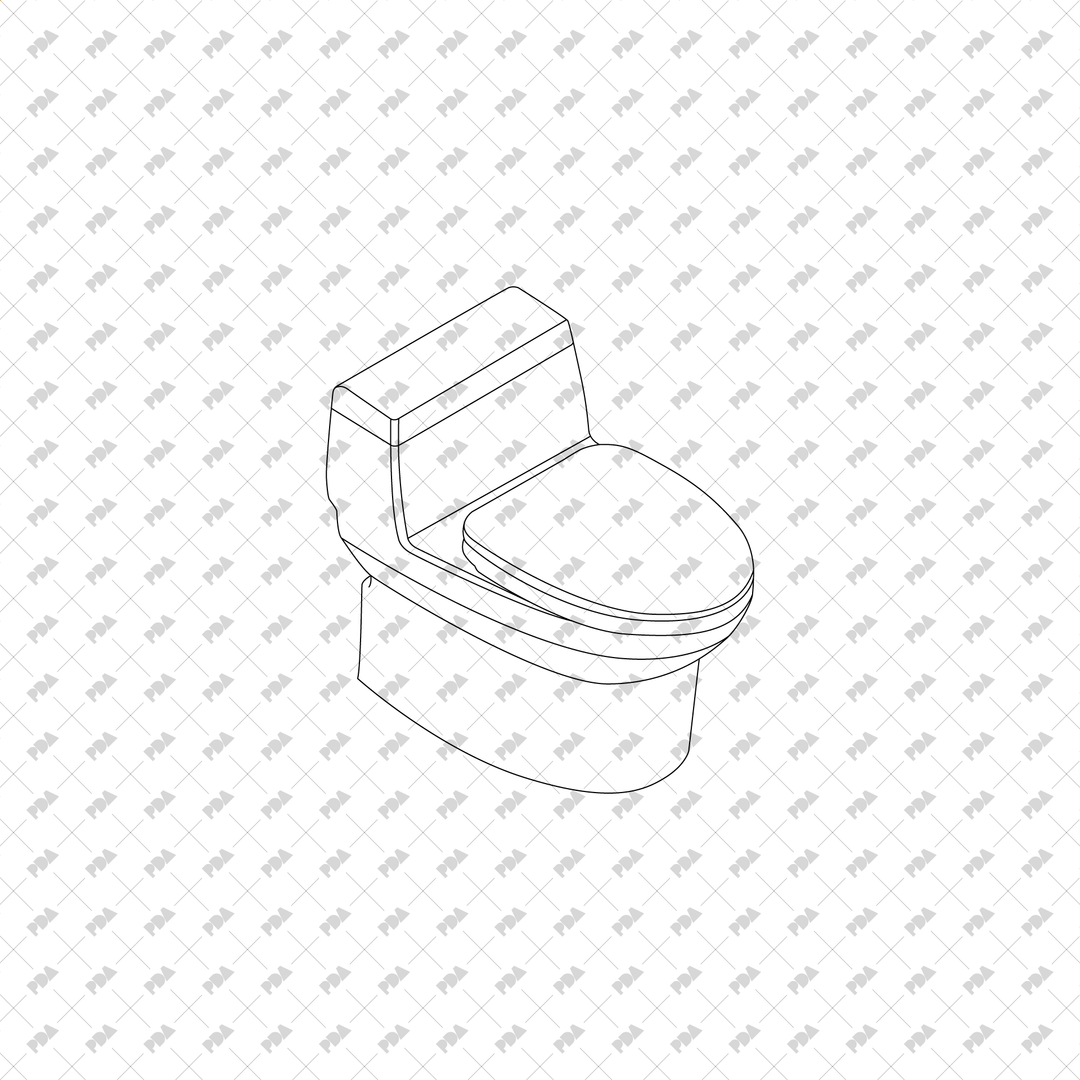 CAD, Vector Isometric Toilet Set