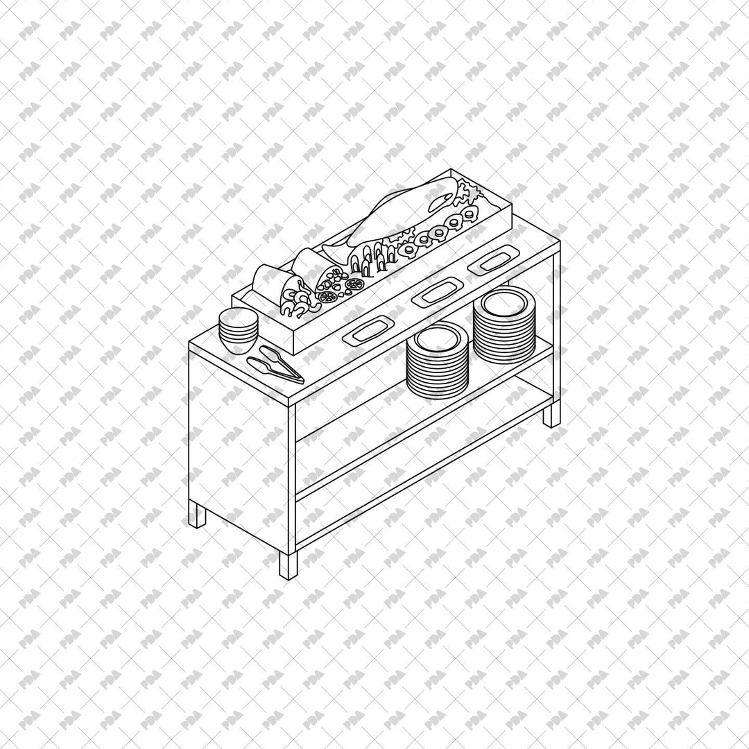 CAD, Vector Isometric Bar and Restaurant Furniture