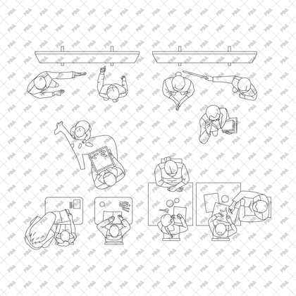 CAD, Vector People in Top View