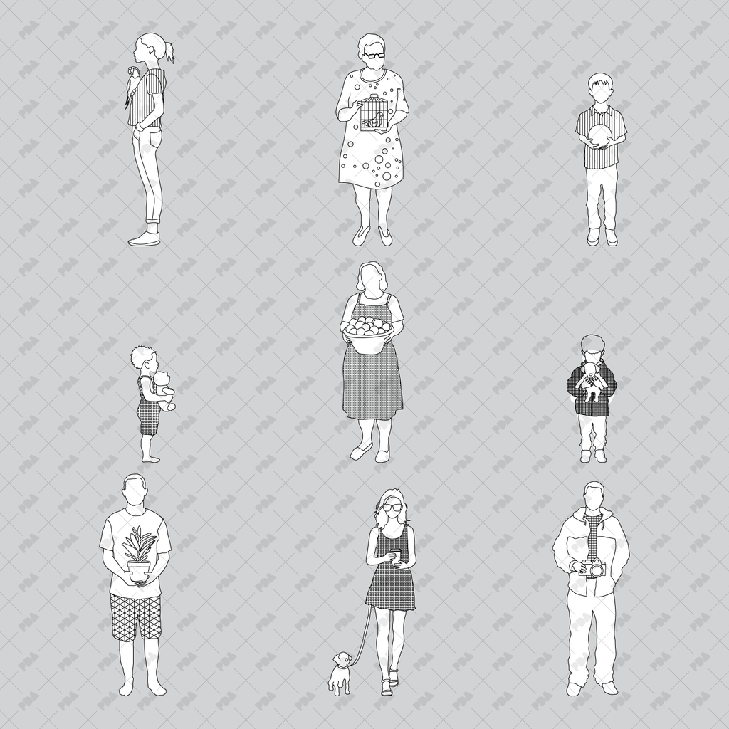 CAD, Vector, PNG Line-Art Characters