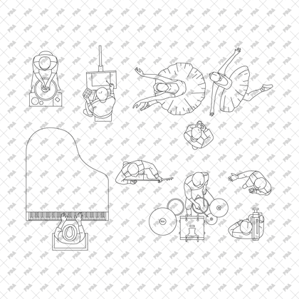 CAD, Vector People in Top View