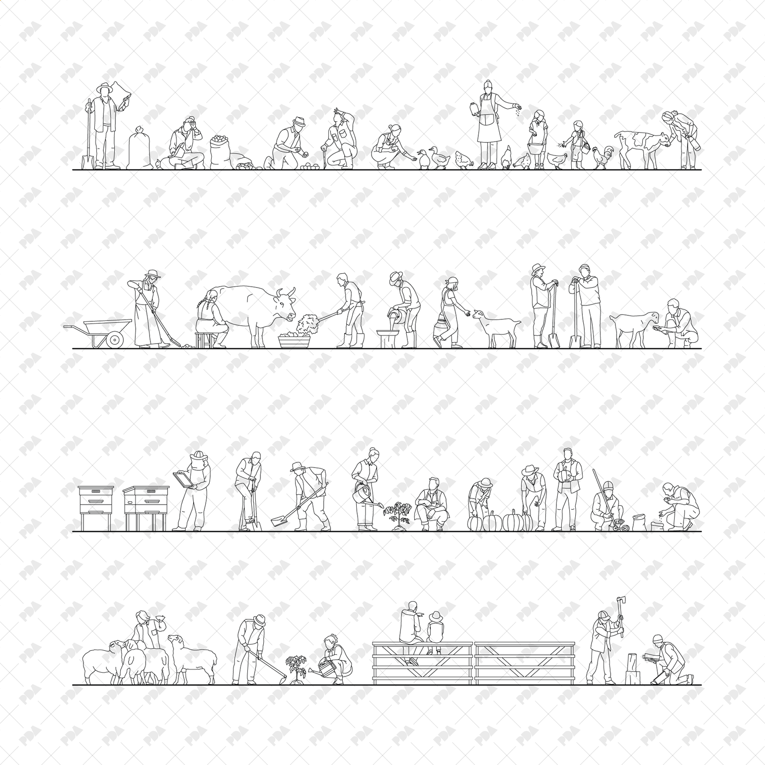 CAD, Vector Farm Set | Post Digital Architecture