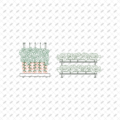 CAD, Vector, PNG Hydroponic Plants in Color and B/W
