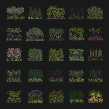 CAD, Vector Groves of Trees in Color and B/W | Post Digital Architecture