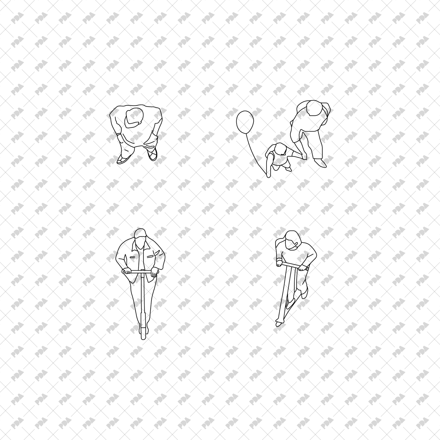 CAD, Vector Characters in Top View Multi-Pack