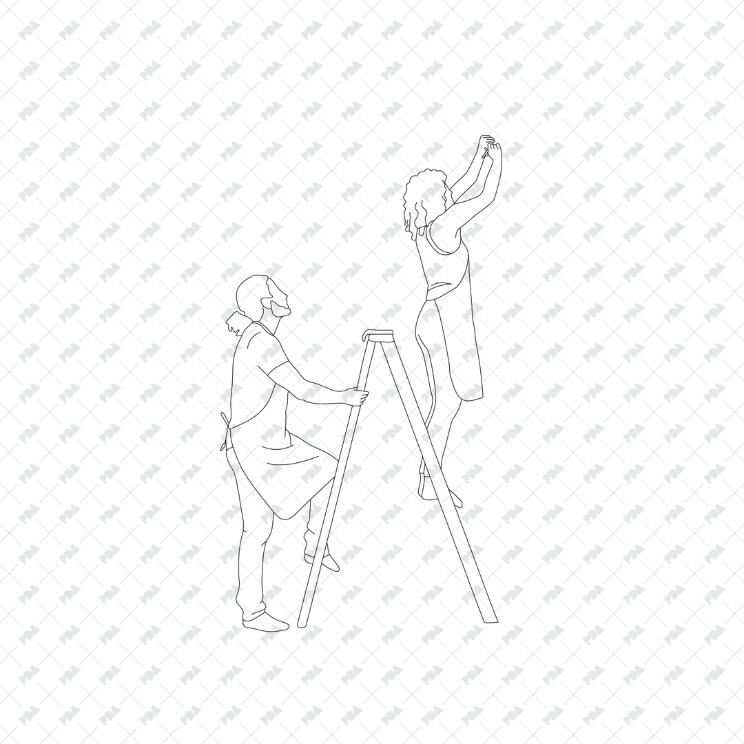 CAD, Vector, PNG Home Renovation in Front and Side Views