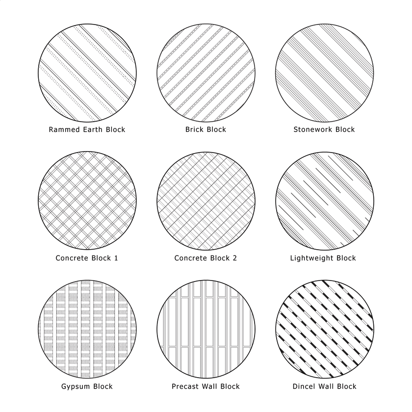 Wall Cross Section Patterns for Adobe Illustrator