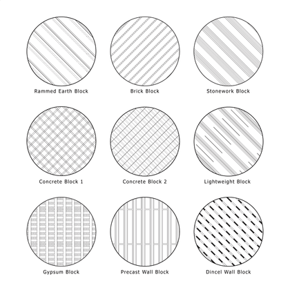Wall Cross Section Patterns for Adobe Illustrator