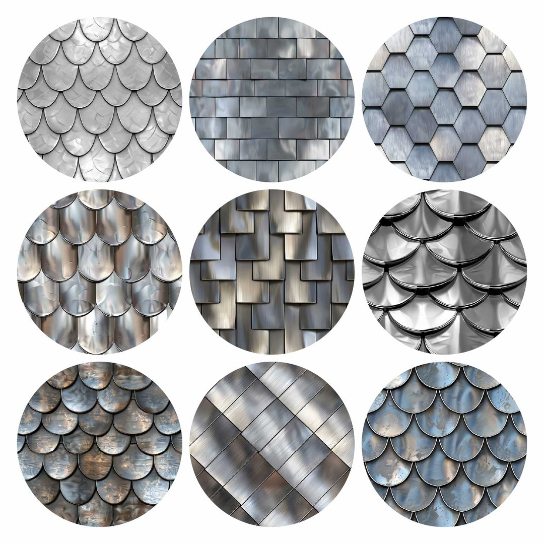 Photoshop, Illustrator Pattern Library - Metal Shingles