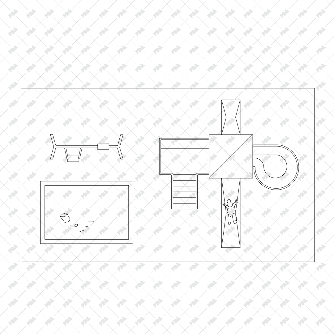 CAD, Vector, PNG Kids Playground Layouts in Top View