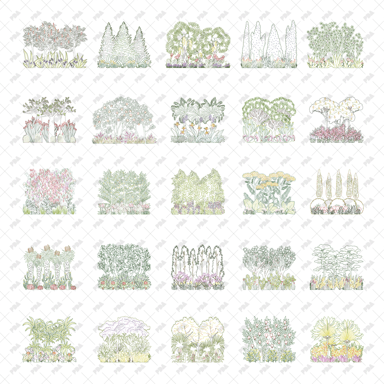 Color CAD Blocks and DWG Blocks for Architects | People, Trees and ...