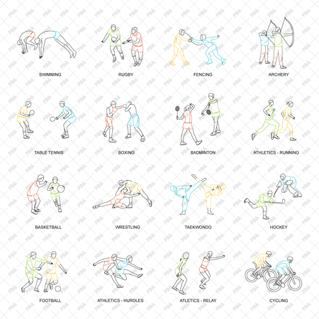 CAD, Vector Olympic Characters in Color and B/W | Post Digital Architecture