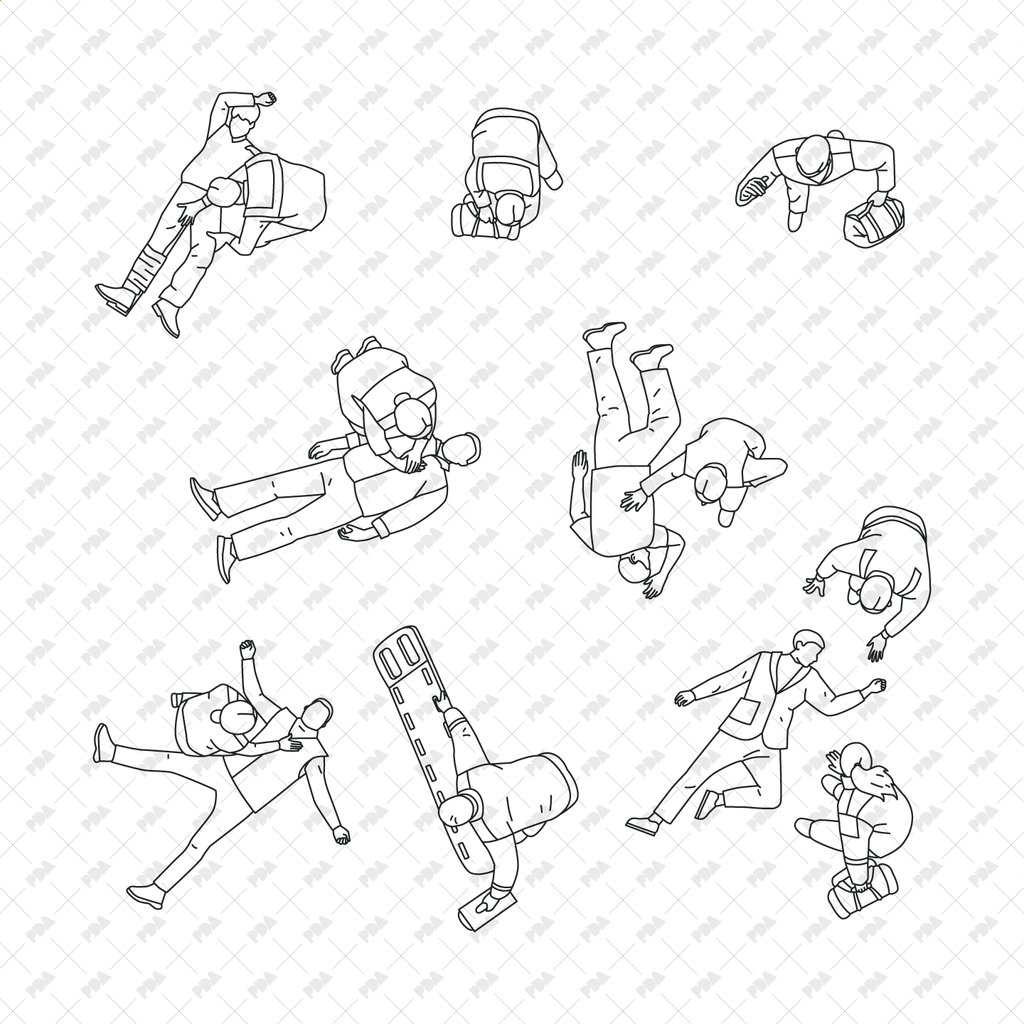 CAD, Vector Emergency Medical Workers, EMTs and First Responders in Top ...