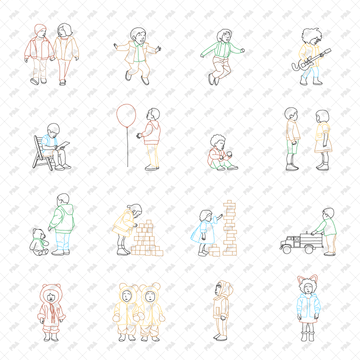 CAD, Vector Kids in B/W and Color