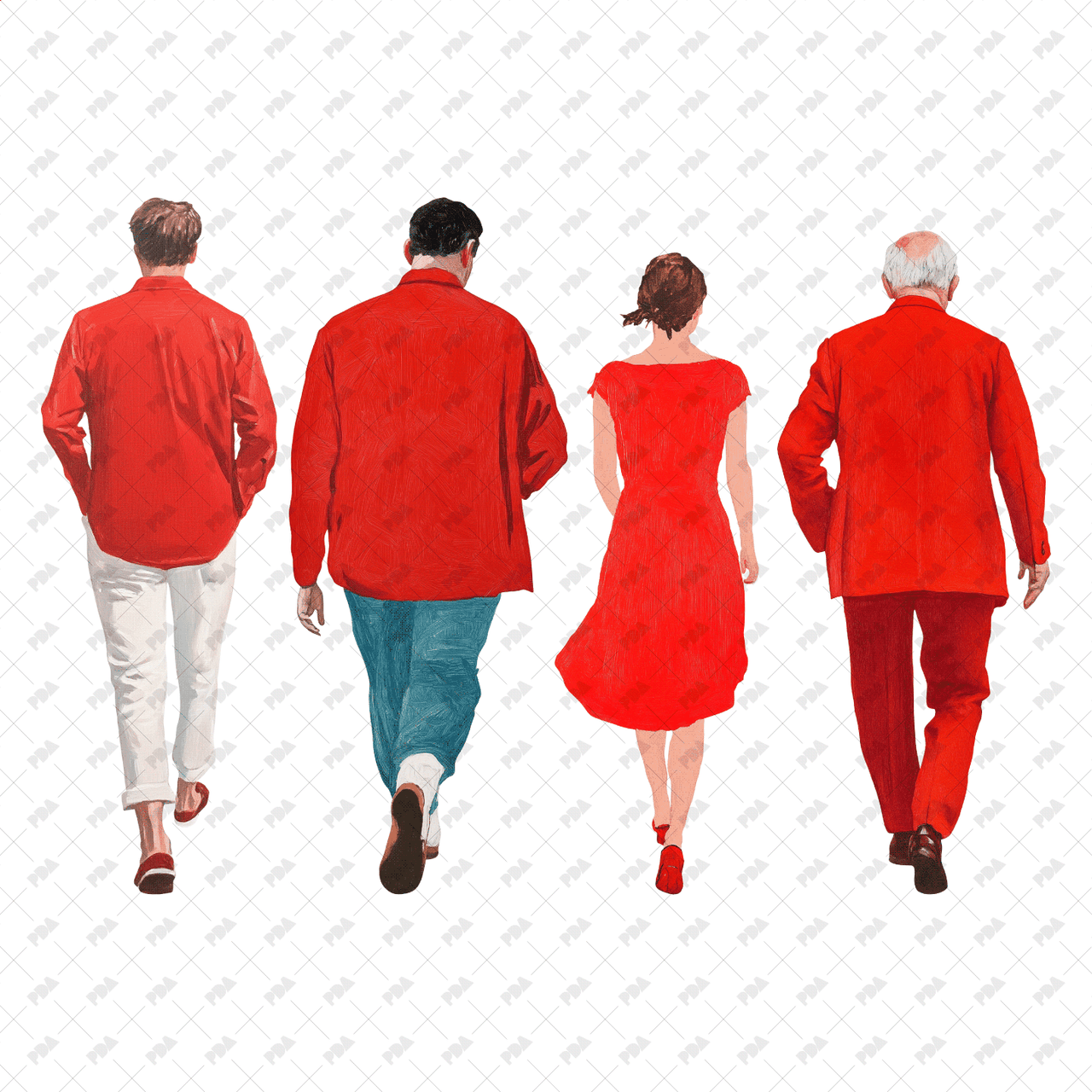 PNG Cutout Summer Characters in Back View