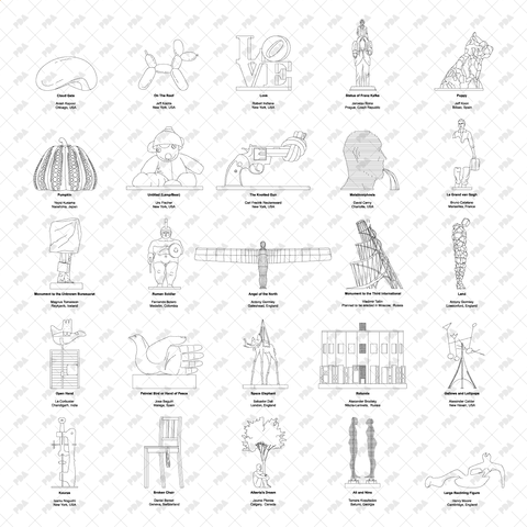 CAD, Vector Public Art Sculptures and Installations