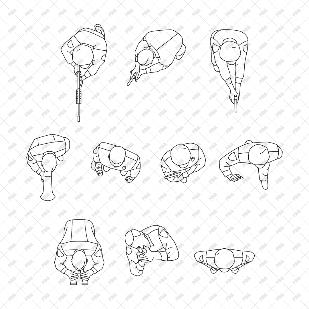 CAD, Vektor-Polizisten in der Draufsicht