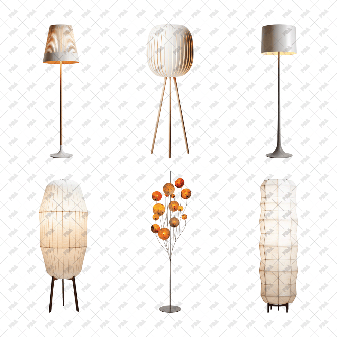 PNG Cutout Floor Lamps for Architectural Drawings