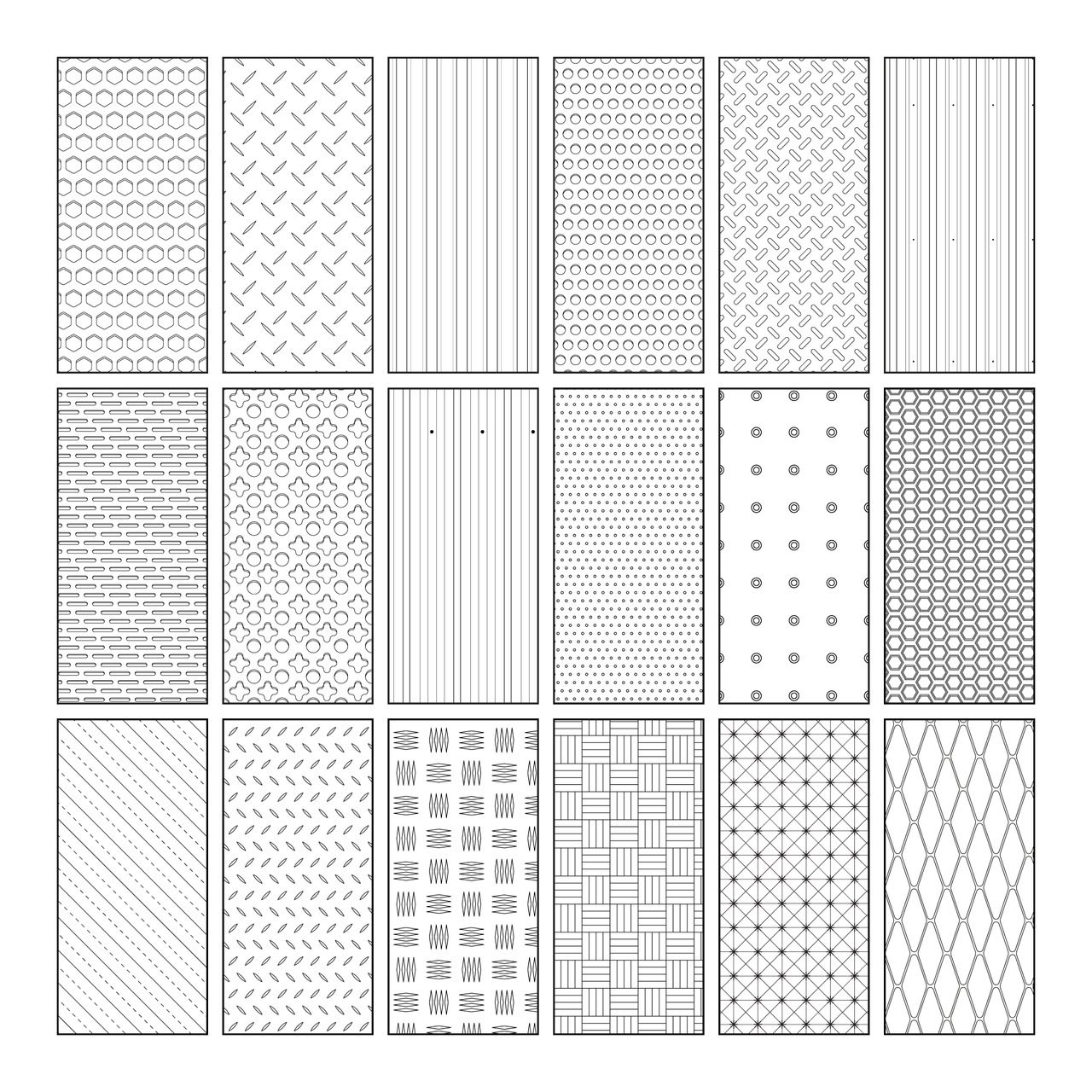 Illustrator Pattern Library - Metal Patterns Big Set