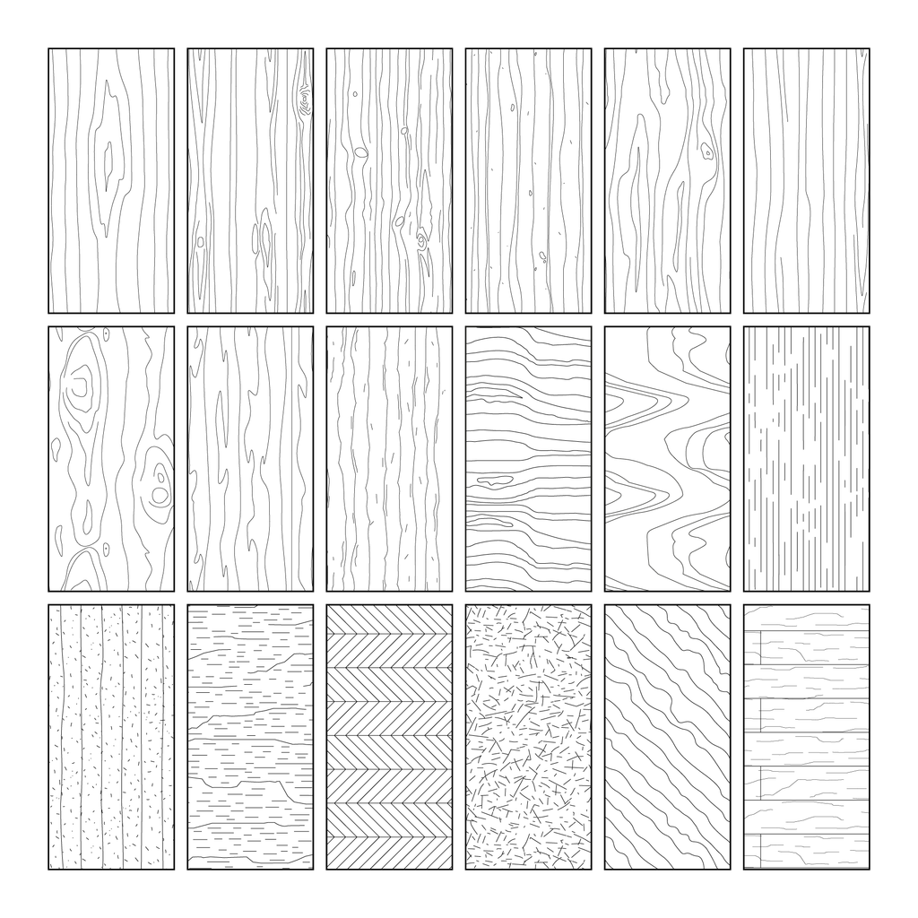 Illustrator Pattern Library - Wooden Patterns Big Set