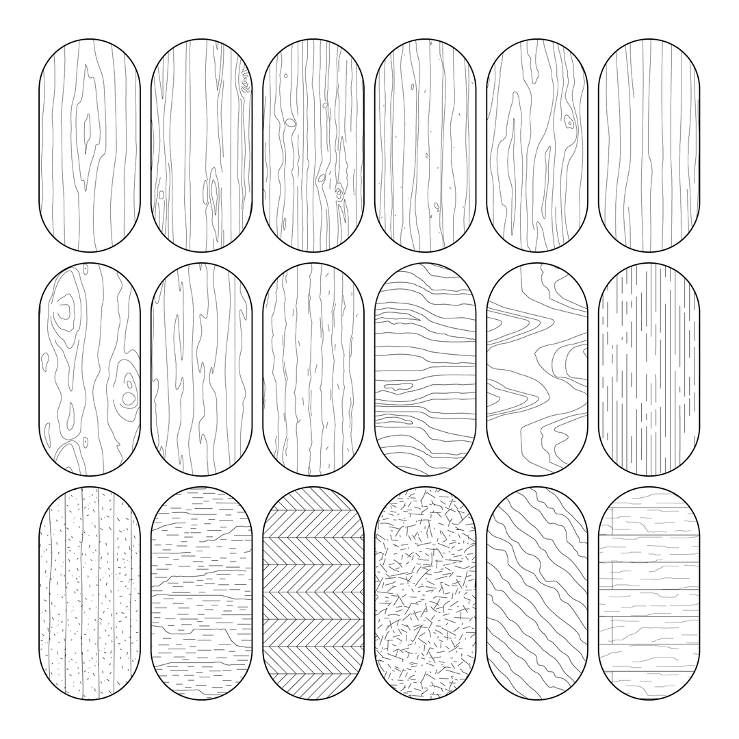 Illustrator Pattern Library - Wooden Patterns Big Set