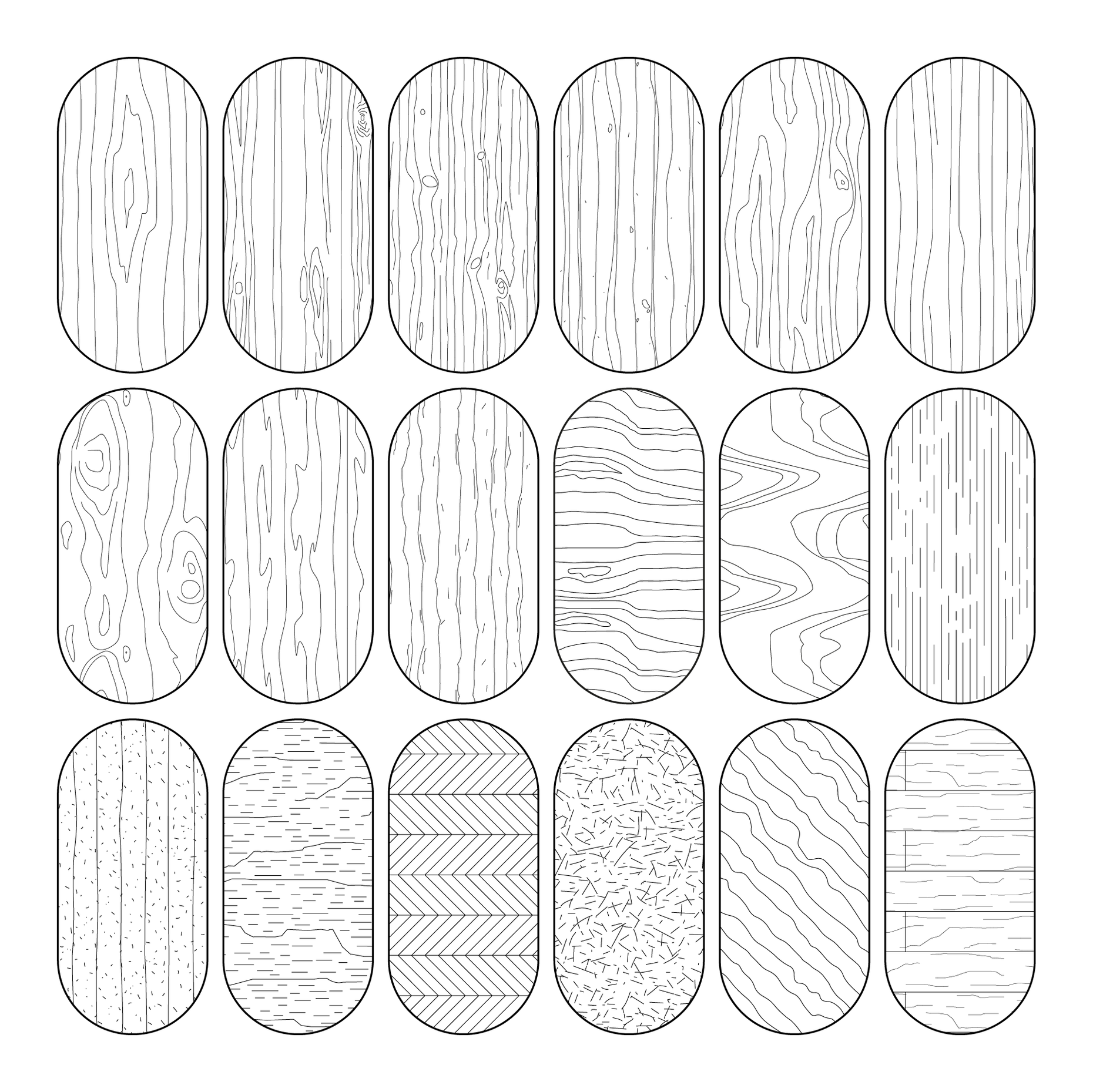 Illustrator Pattern Library - Wooden Patterns Big Set