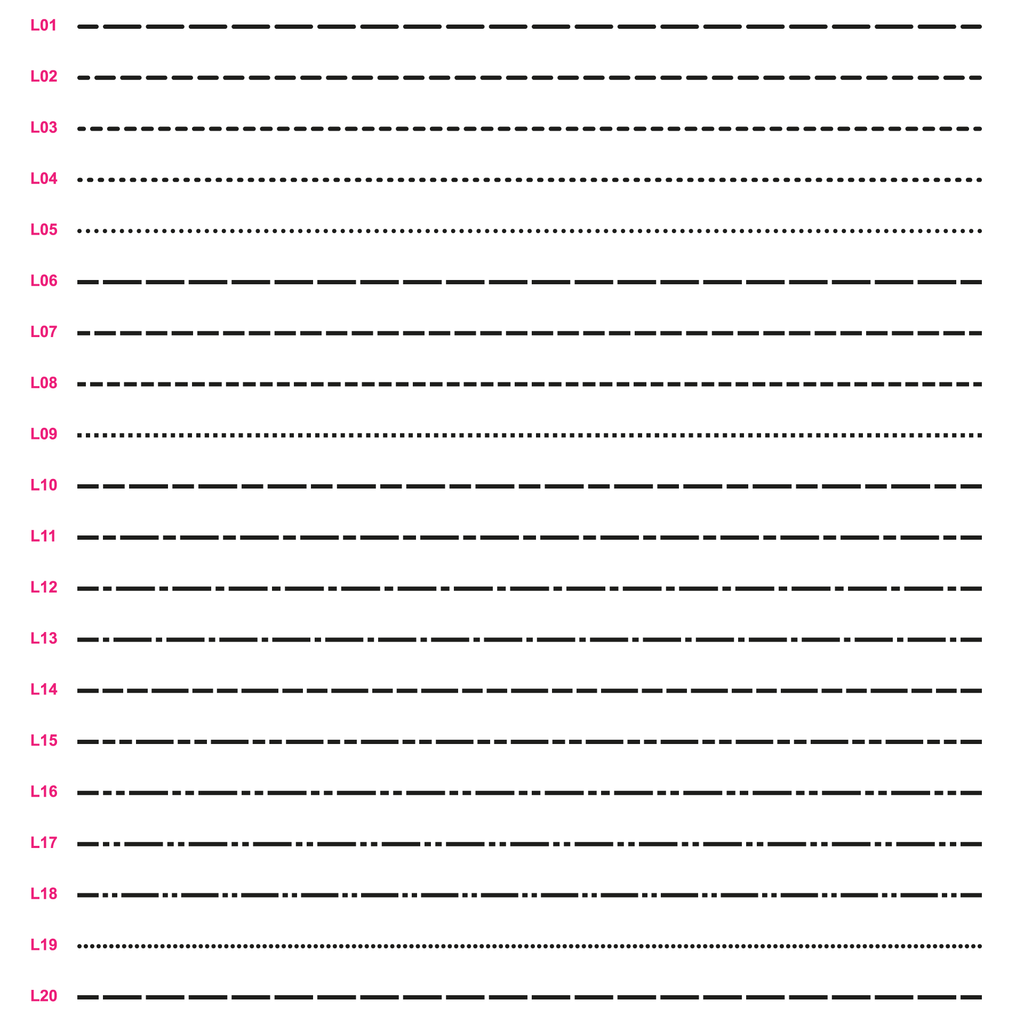 Vector Vector Dashed and Dotted Lines