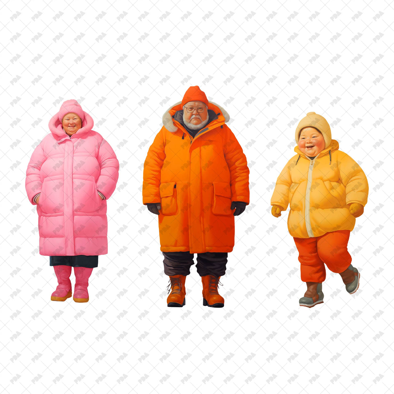 PNG Cutout Post Digital Collage Winter Characters