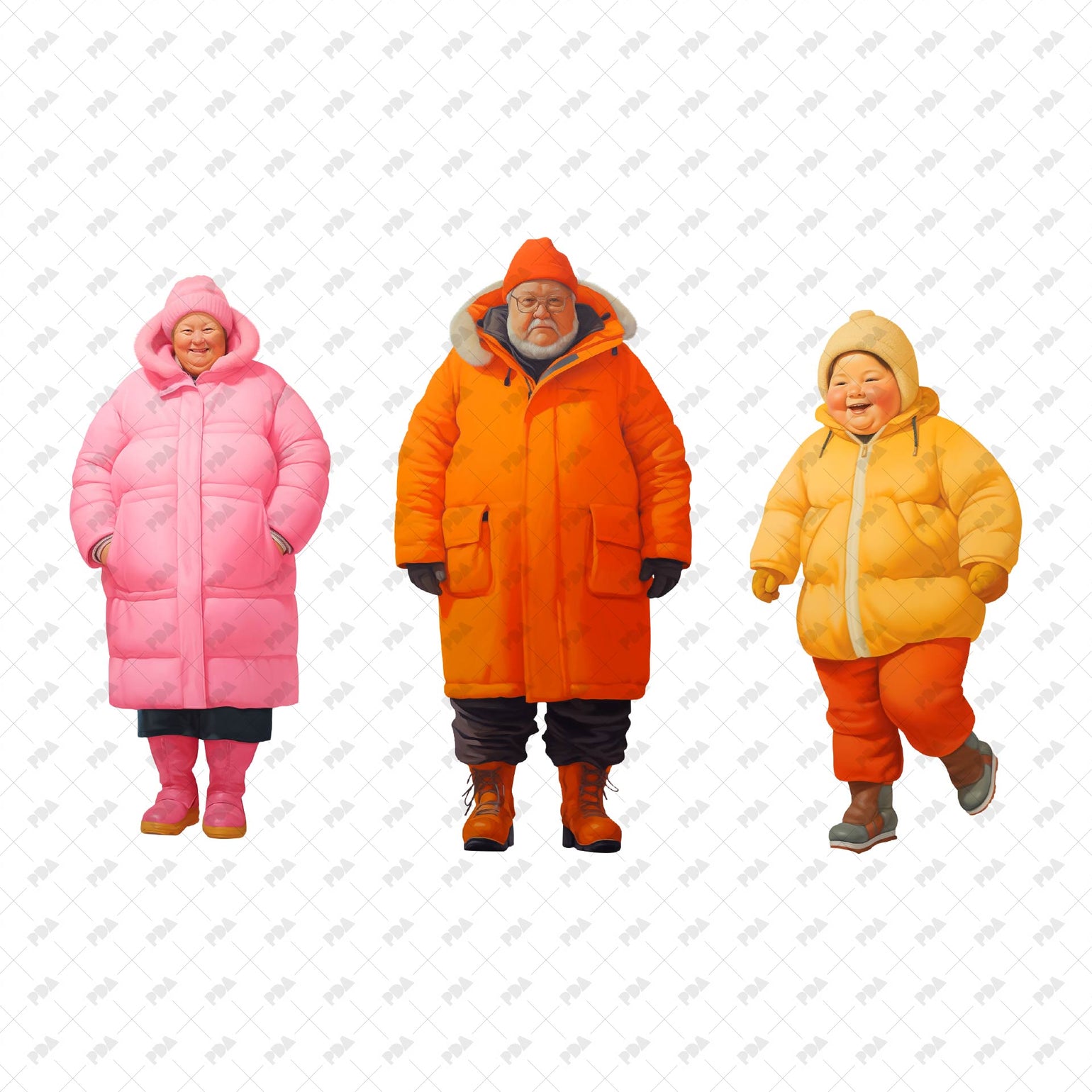 PNG Cutout Post Digital Collage Winter Characters