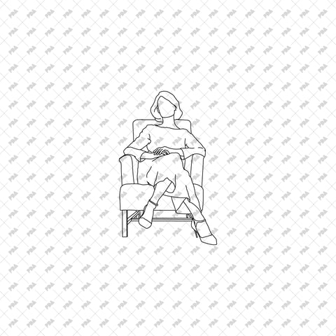 Women Sitting in Chairs Vector Set
