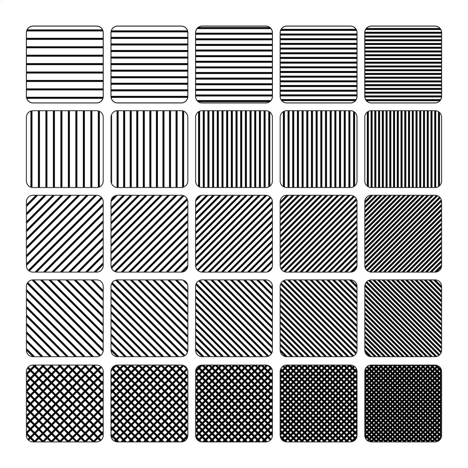 Illustrator Pattern Library - Thick Lines Set