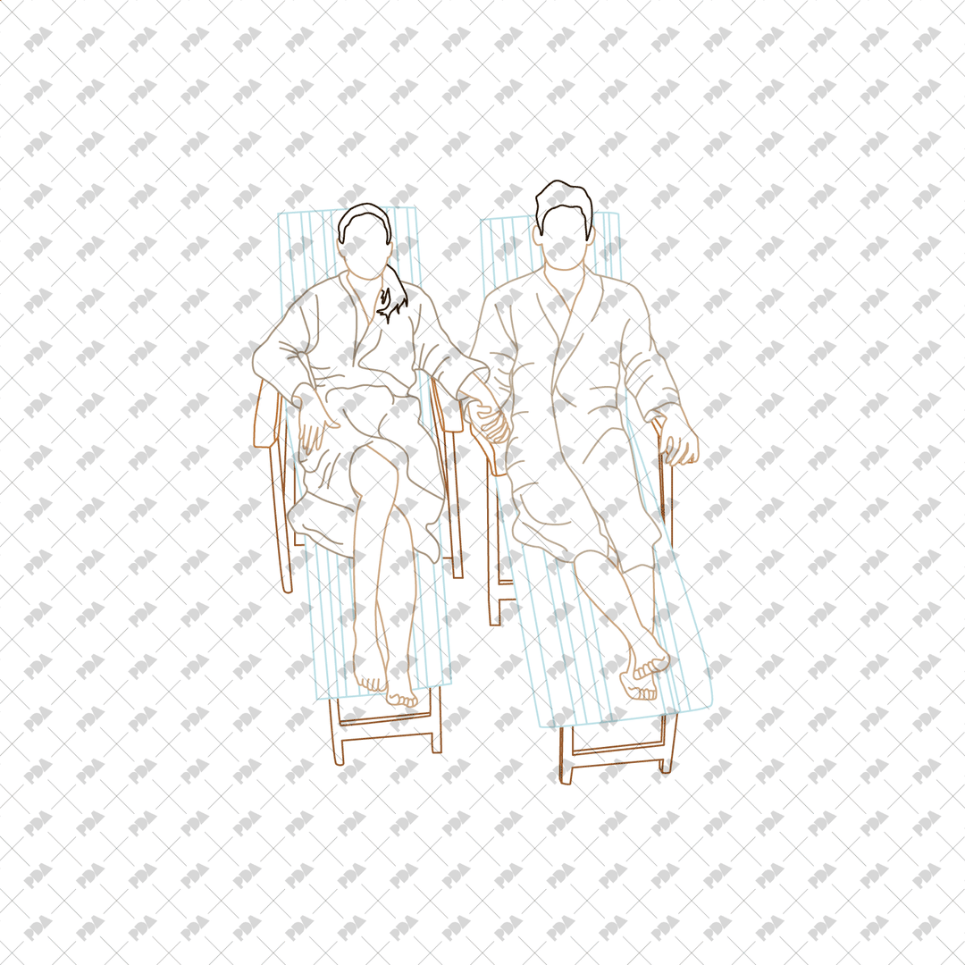Line-Art SPA Characters in CAD, Vector & PNG