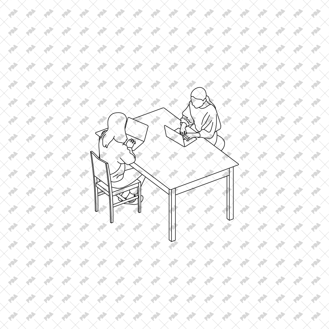 CAD, Vector Isometric People Set