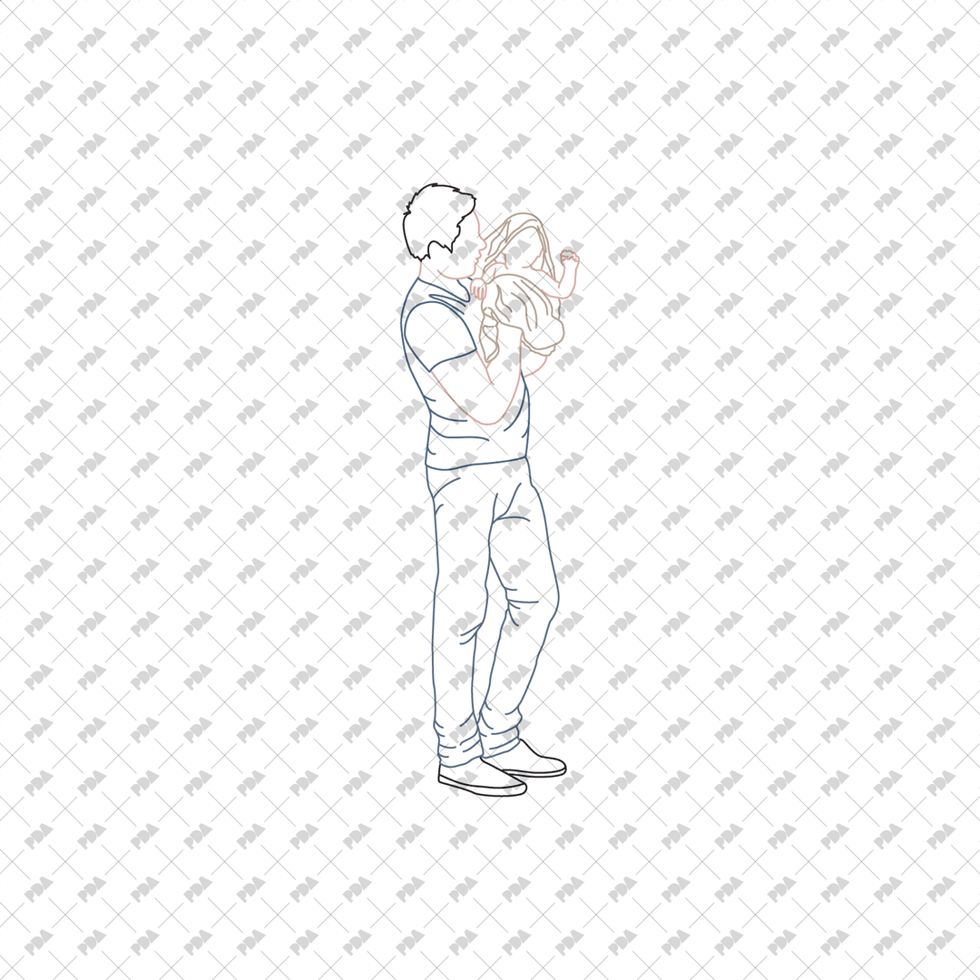 Line-Art SPA Characters in CAD, Vector & PNG