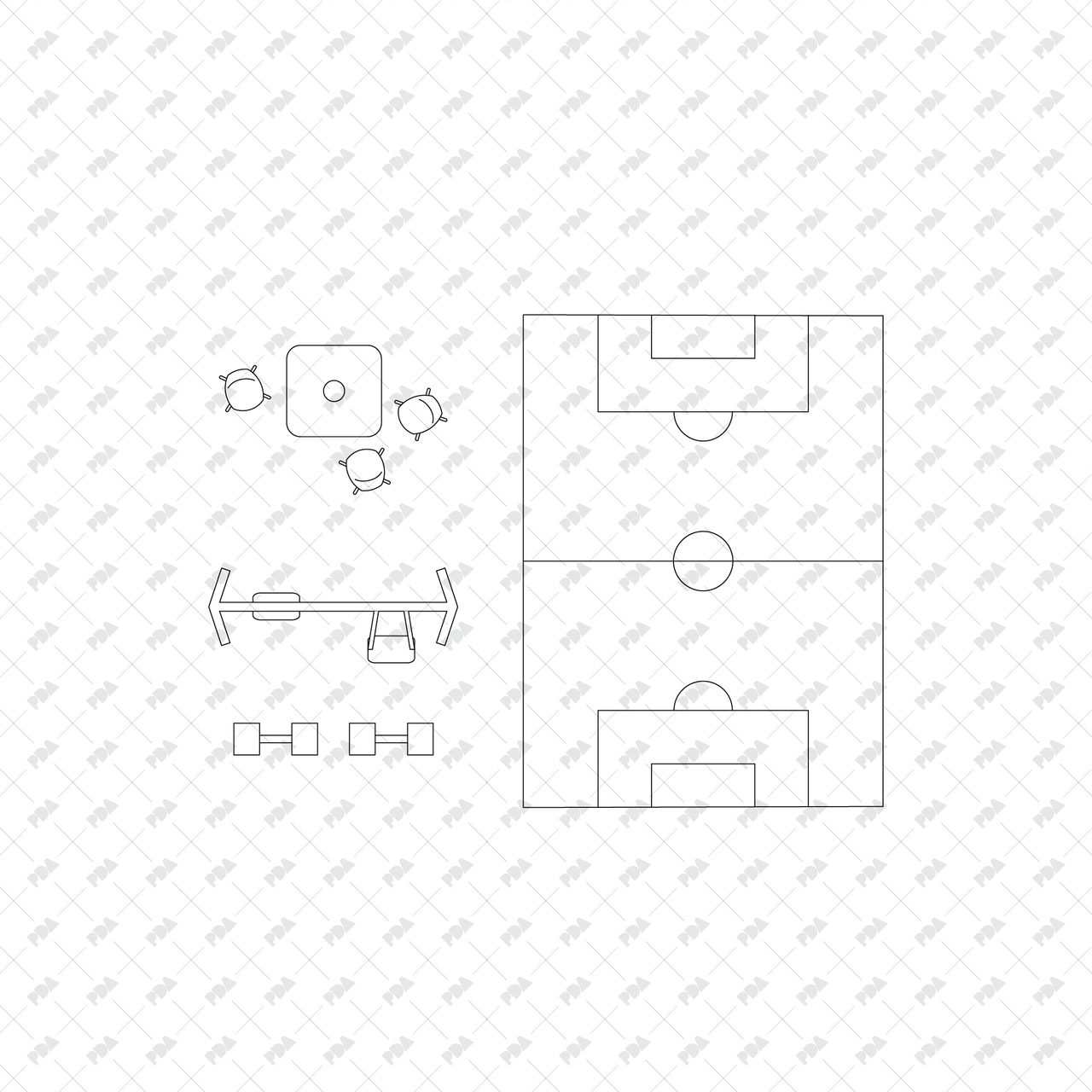 CAD, Vector, PNG Kids Playground Layouts in Top View
