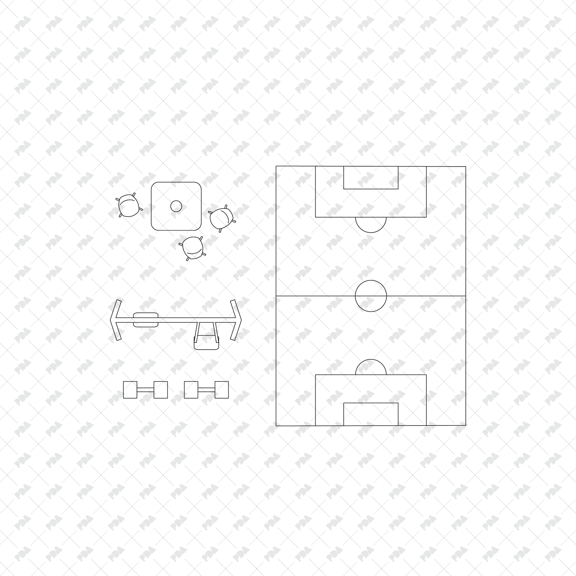 CAD, Vector, PNG Kids Playground Layouts in Top View